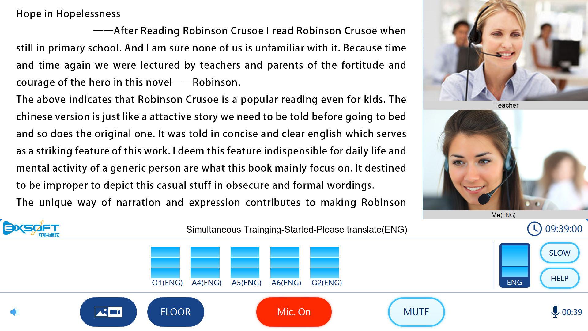 Simultaneous Interpretation-EXSOFT|Professional Education Product Developer